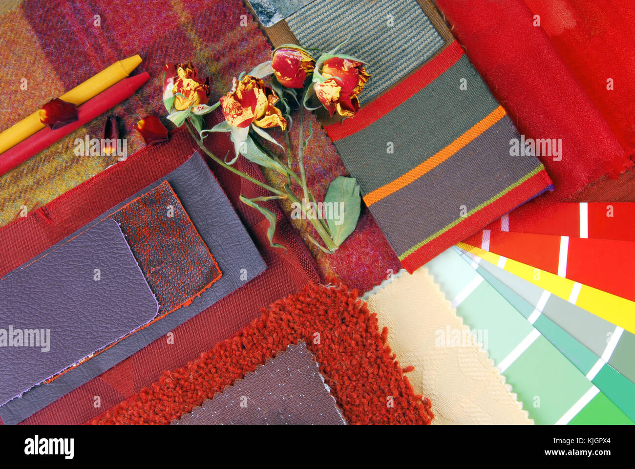 color harmonisation for interior in red color Stock Photo - Alamy