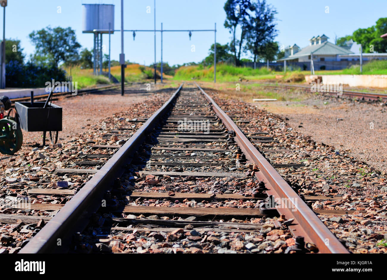 Railroad tracks serving the Cullinan Diamond Mine in South Africa Stock ...