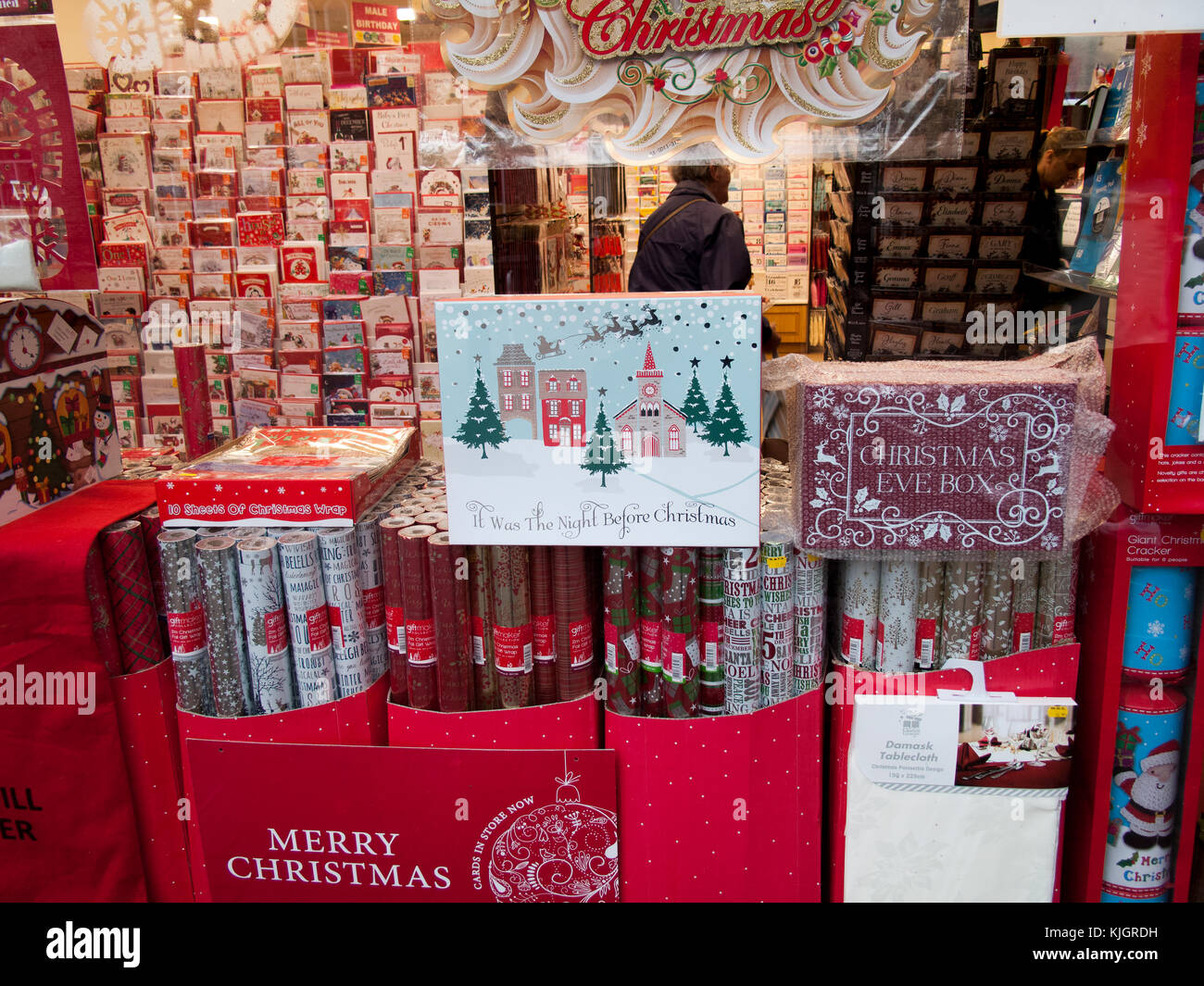 Retail shop window display of Christmas merchandise epitomising the ...