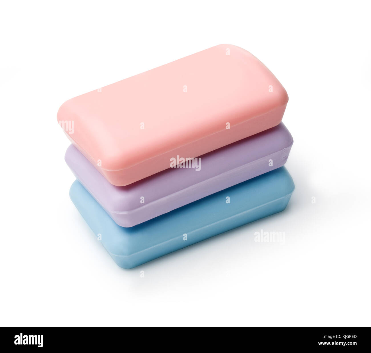Stack of soap bars on white background.with clipping path Stock Photo ...
