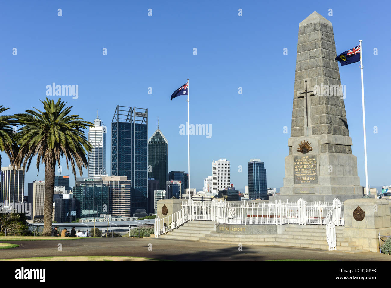Cenotaph of the Kings Park War Memorial in Perth, Australia and City ...