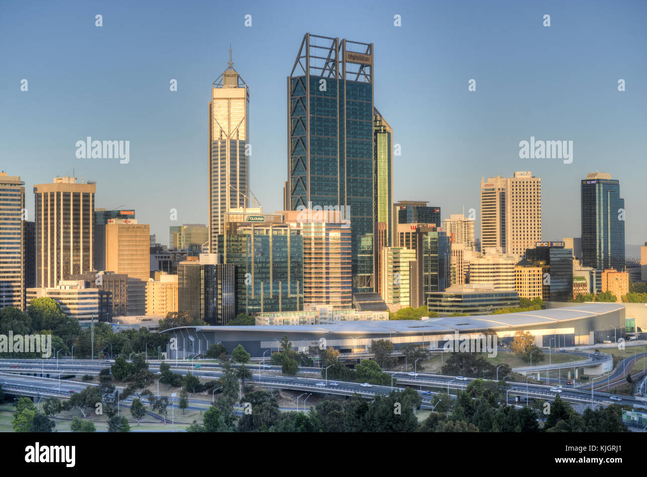 Skyline of Perth, Australia during the day from Kings Park Stock Photo ...
