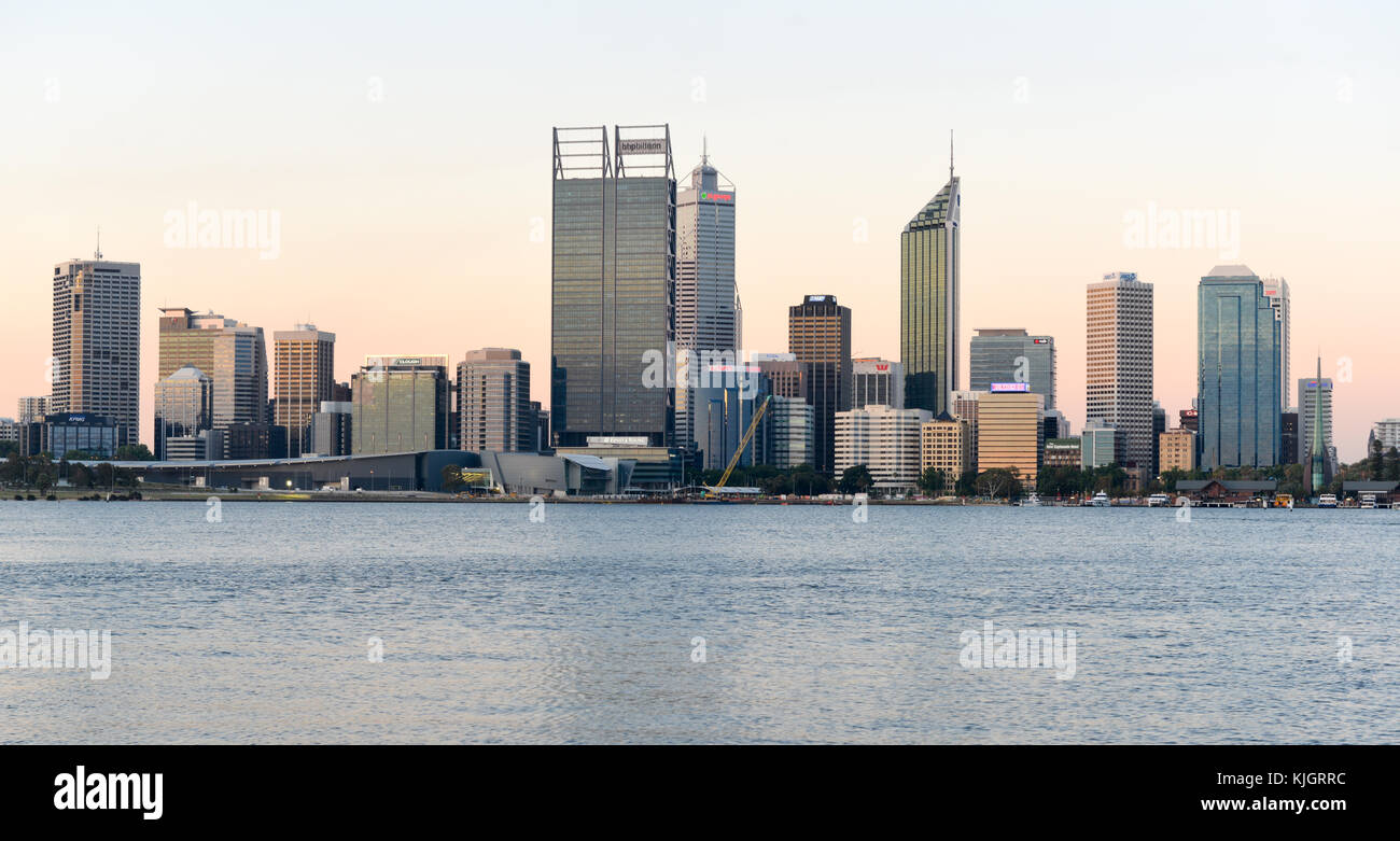 Perth, Western Australia skyline across the Swan River Stock Photo - Alamy