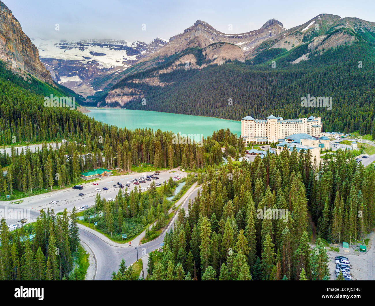 Turquoise Louise Lake in Rockies Mountains, Banff National Park ...