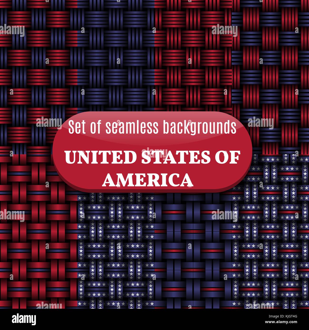 Set of abstract backgrounds in american colors. Seamless pattern with ...