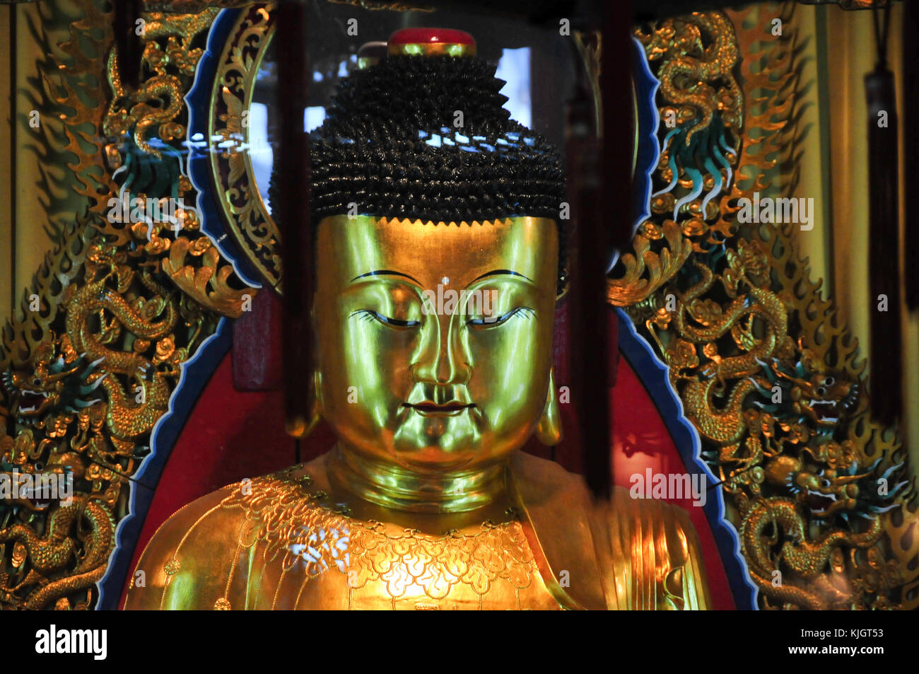 Interior of the Po Lin monastery on Lantau Island in Hong Kong Stock ...