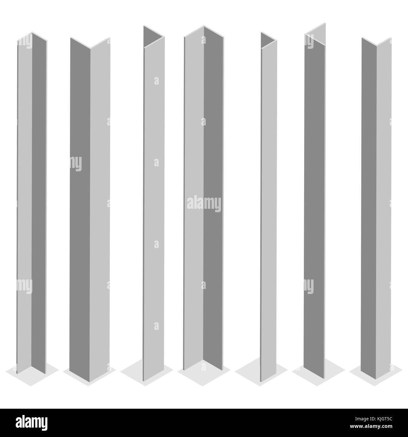 Steel corner isolated on white background. Design elements for the ...