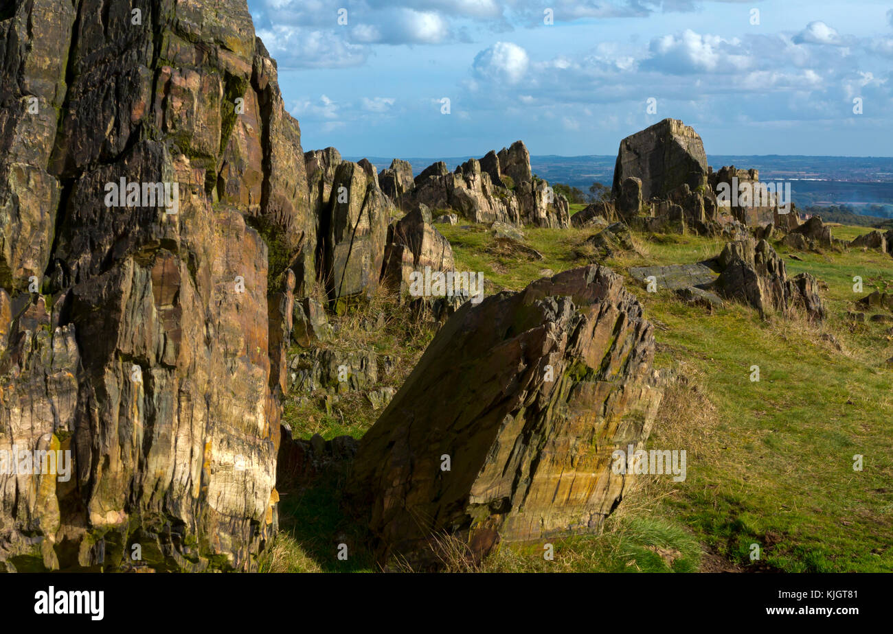 Ancient igneous rocks at Beacon Hill in Charnwood Forest a hill near ...