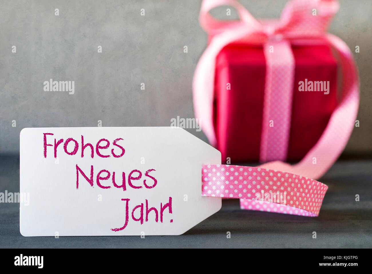 Label With German Text Frohes Neues Jahr Means Happy New Year. Pink ...