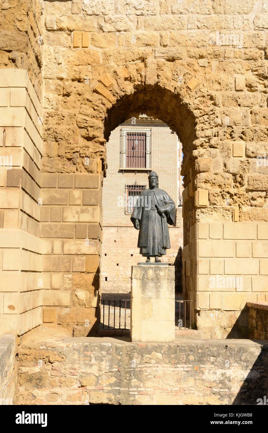 Monument to Ibn Hazm, an Andalusian poet and philosopher at Seville ...