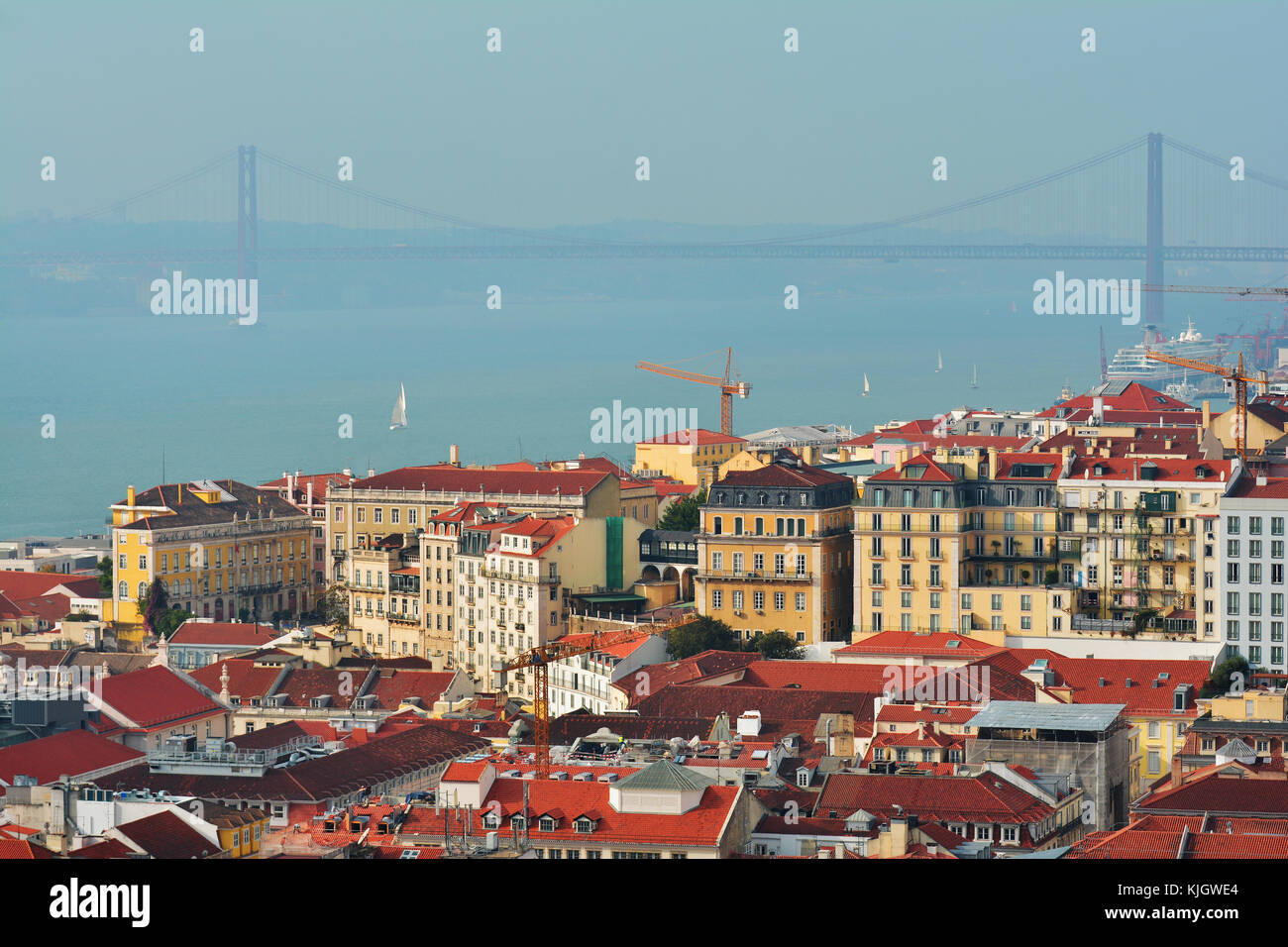 Lisbon roof top view hi-res stock photography and images - Alamy
