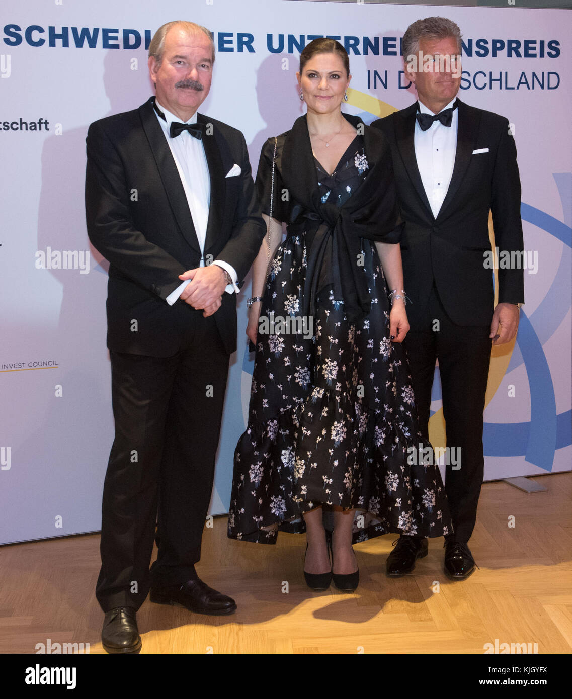 Crown Princess Victoria of Sweden (M) poses with Swedish embassador in ...