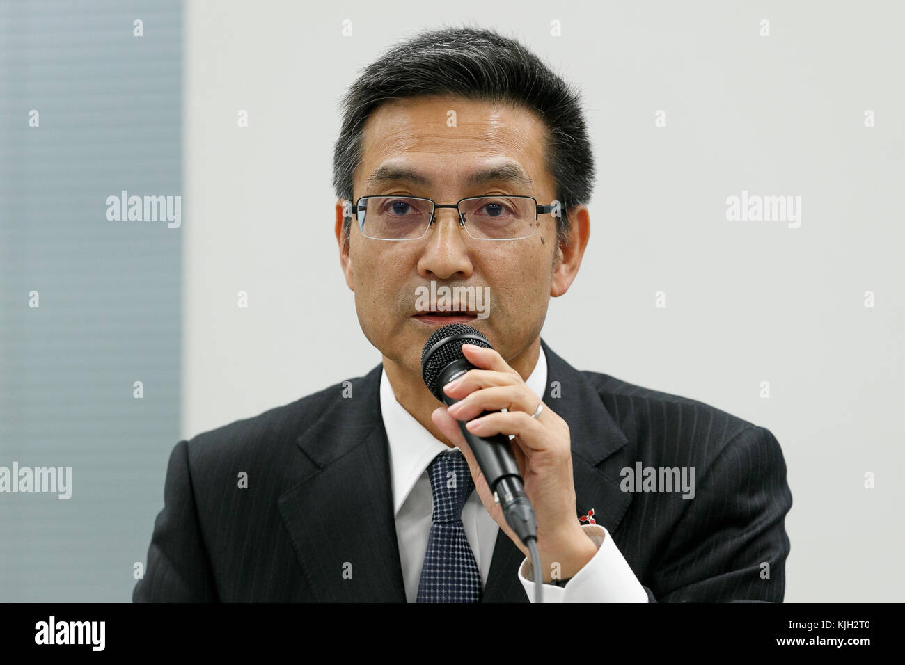 Mitsubishi Materials Corp. Executive Vice President Naoki Ono speaks during a news conference on ...
