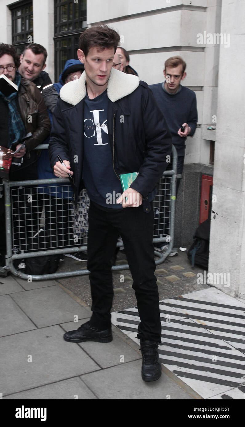 London, UK. 24th Nov, 2017. Matt Smith Actor seen at the BBC studios in ...