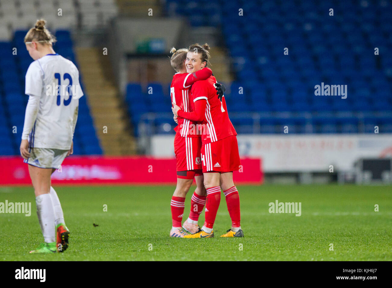 Cardiff, Wales, UK, November 24th 2017. Match winner Hayley Ladd ...