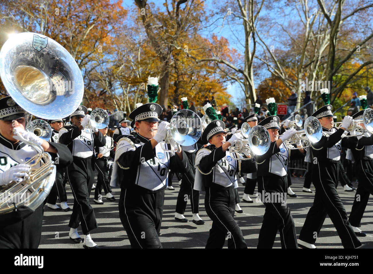 New York, USA. 23rd Nov, 2017. The Ohio University Marching Band from ...