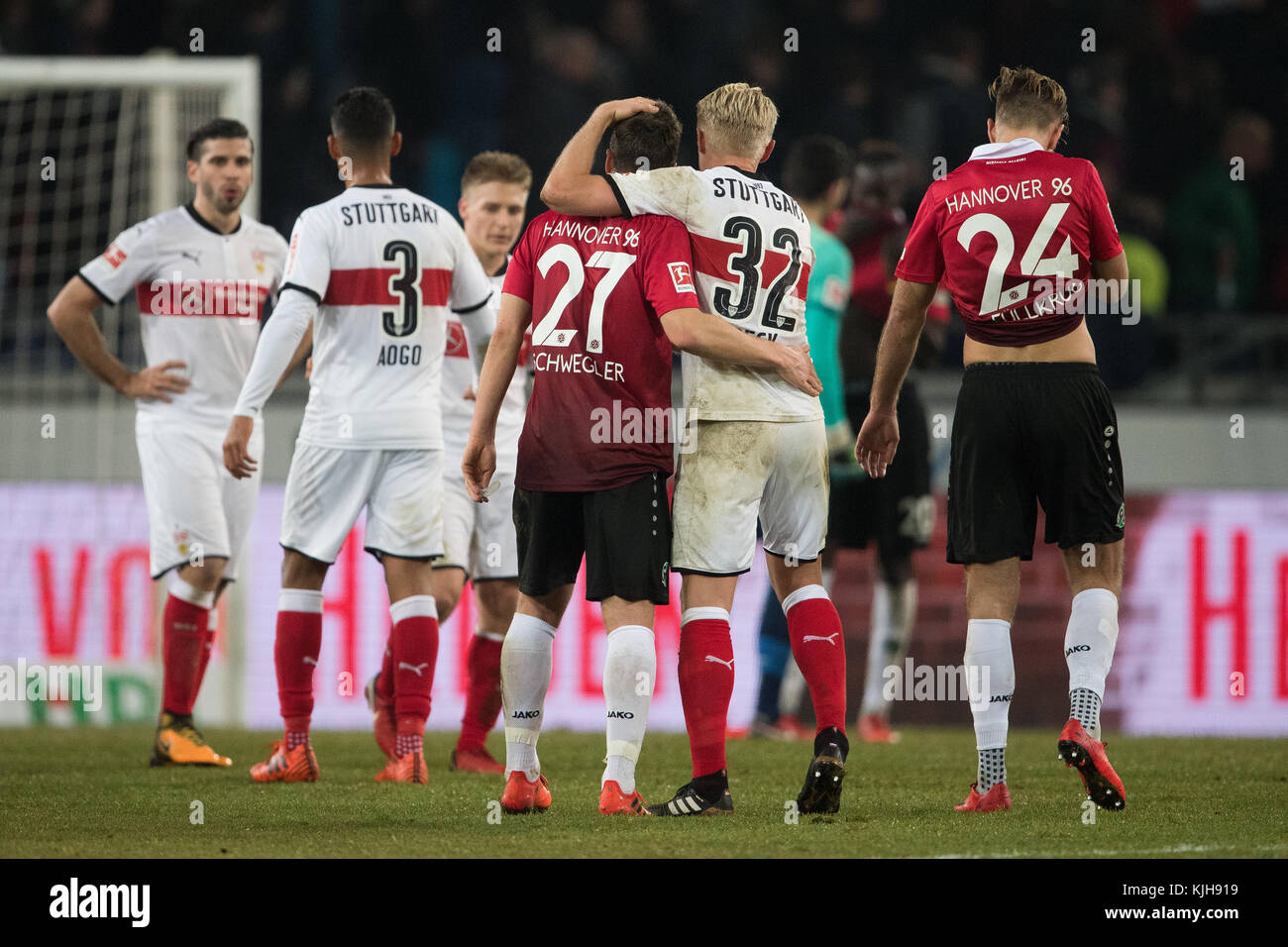 Players of both teams react to the end of the match after the German ...