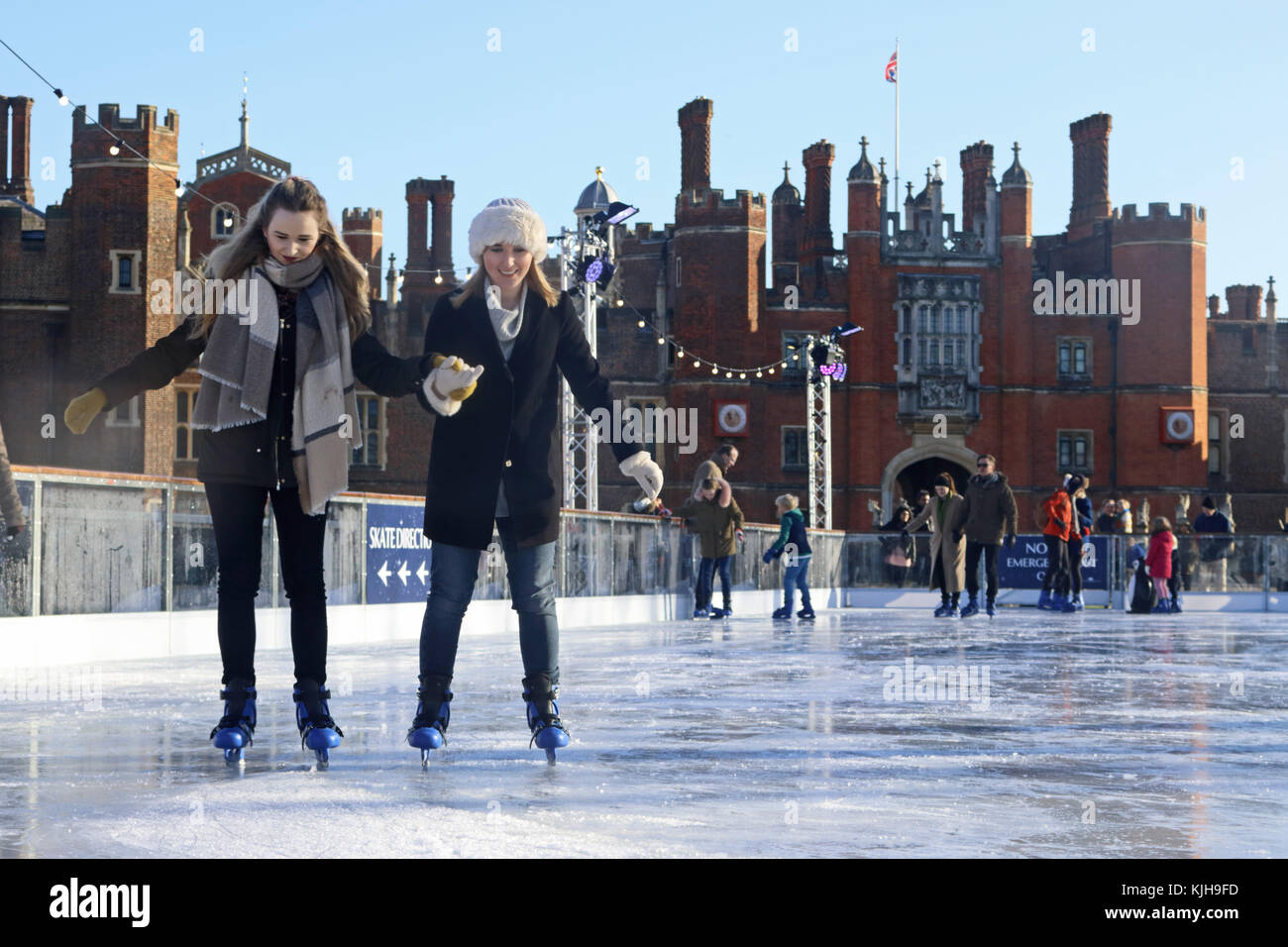 Hampton Court Palace, SW London, UK. 25th November 2017. Having fun on ...