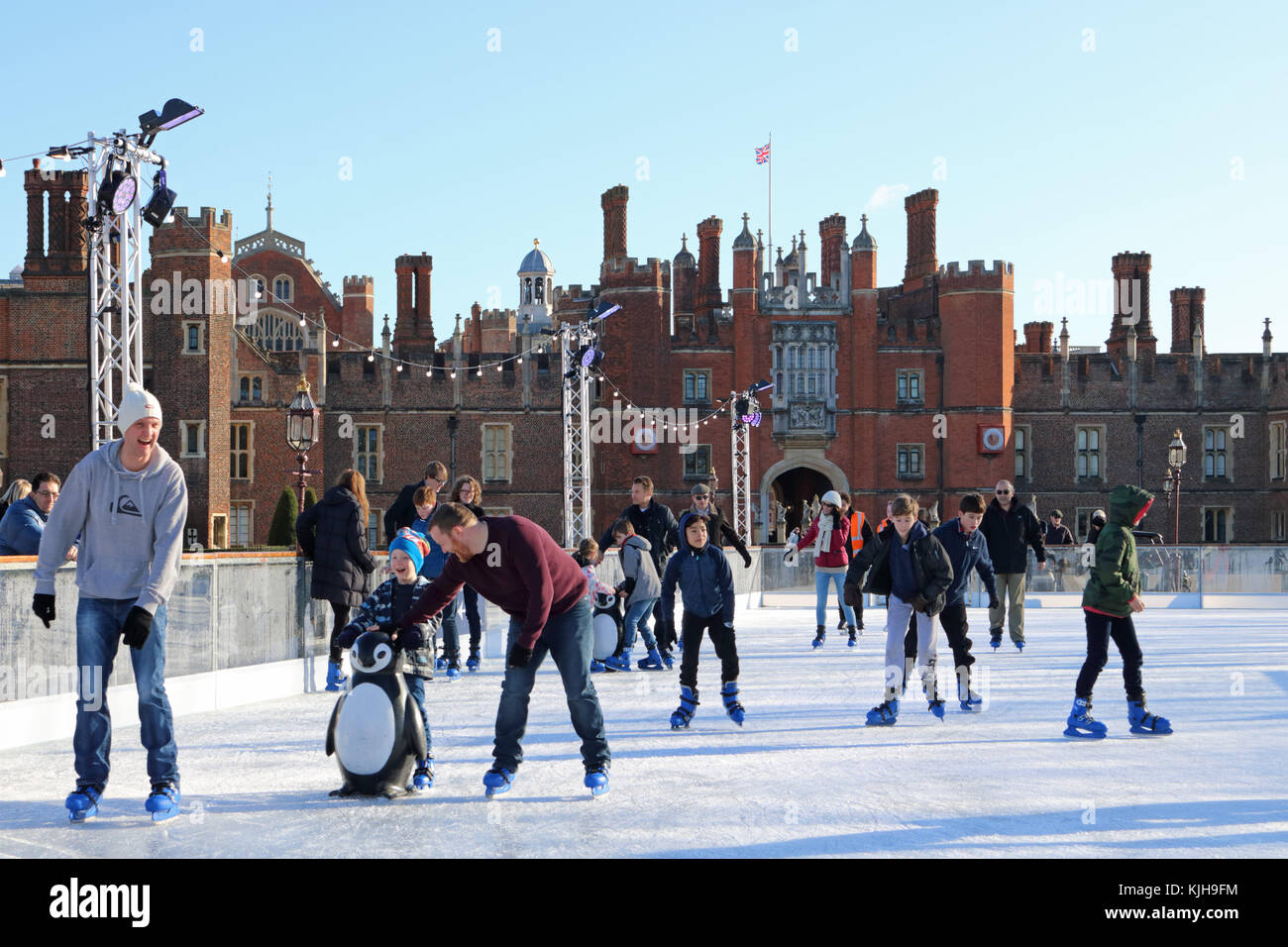 Hampton Court Palace, SW London, UK. 25th November 2017. Having fun on ...