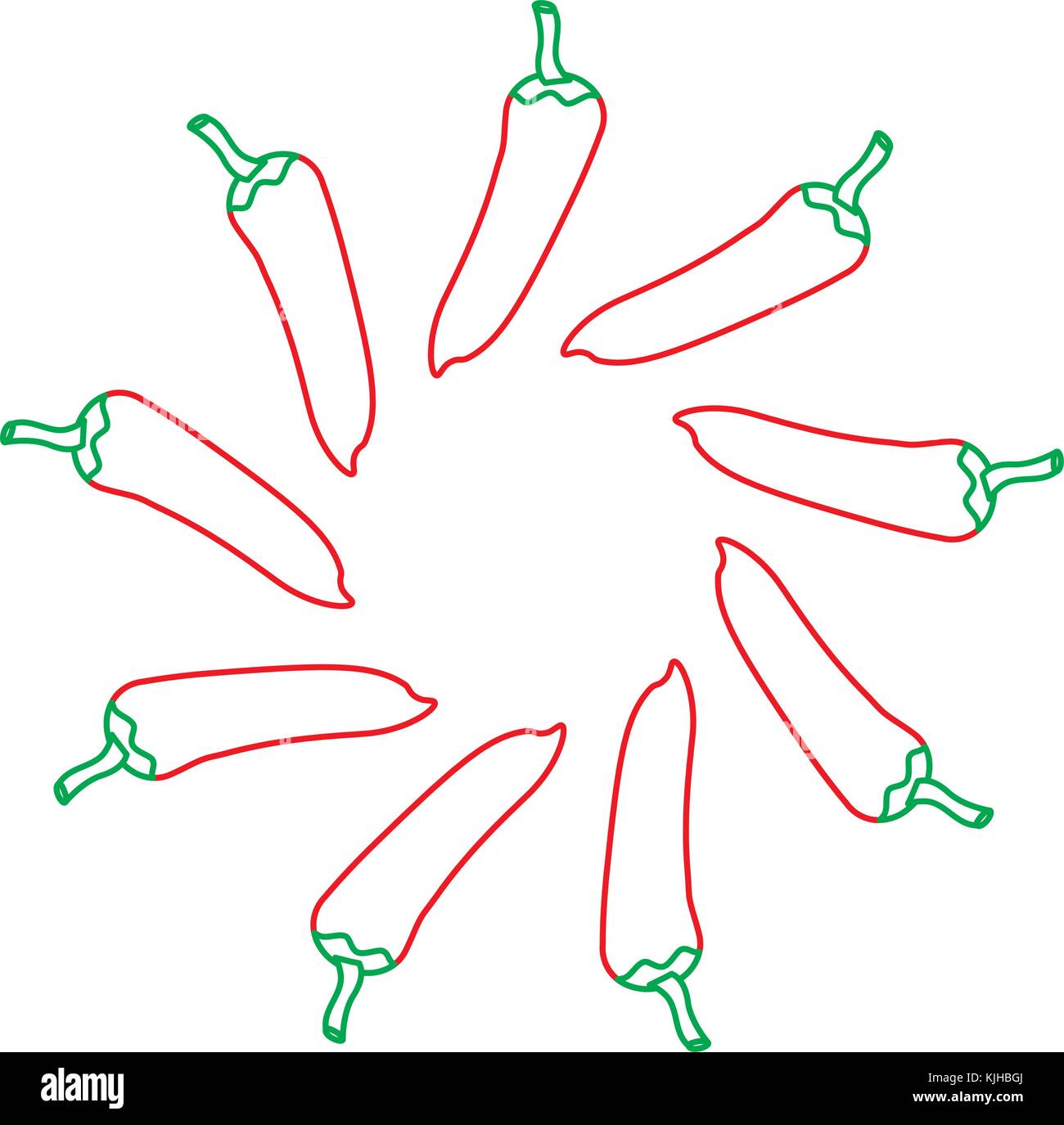 Chili pepper green round Stock Vector Images - Alamy