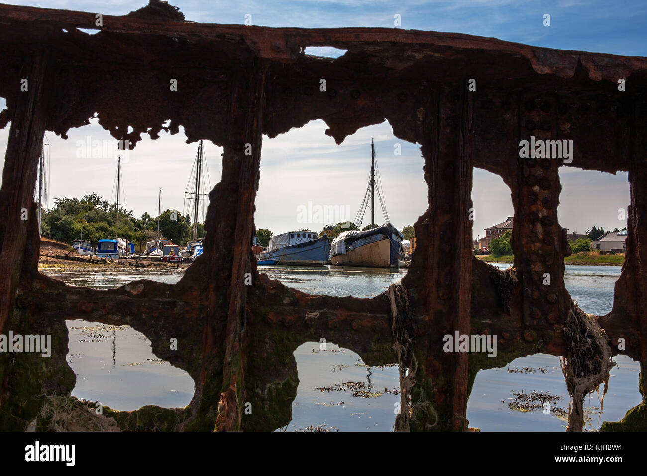 Wrecks in Forton Lake, Gosport, Hampshire, England, UK Stock Photo - Alamy