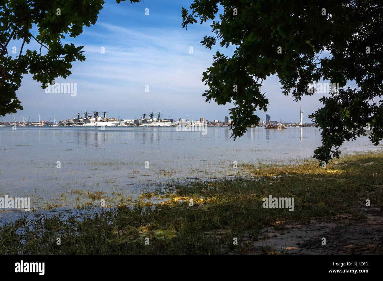 Portsmouth and the upper reaches of Portsmouth Harbour from the Gosport ...