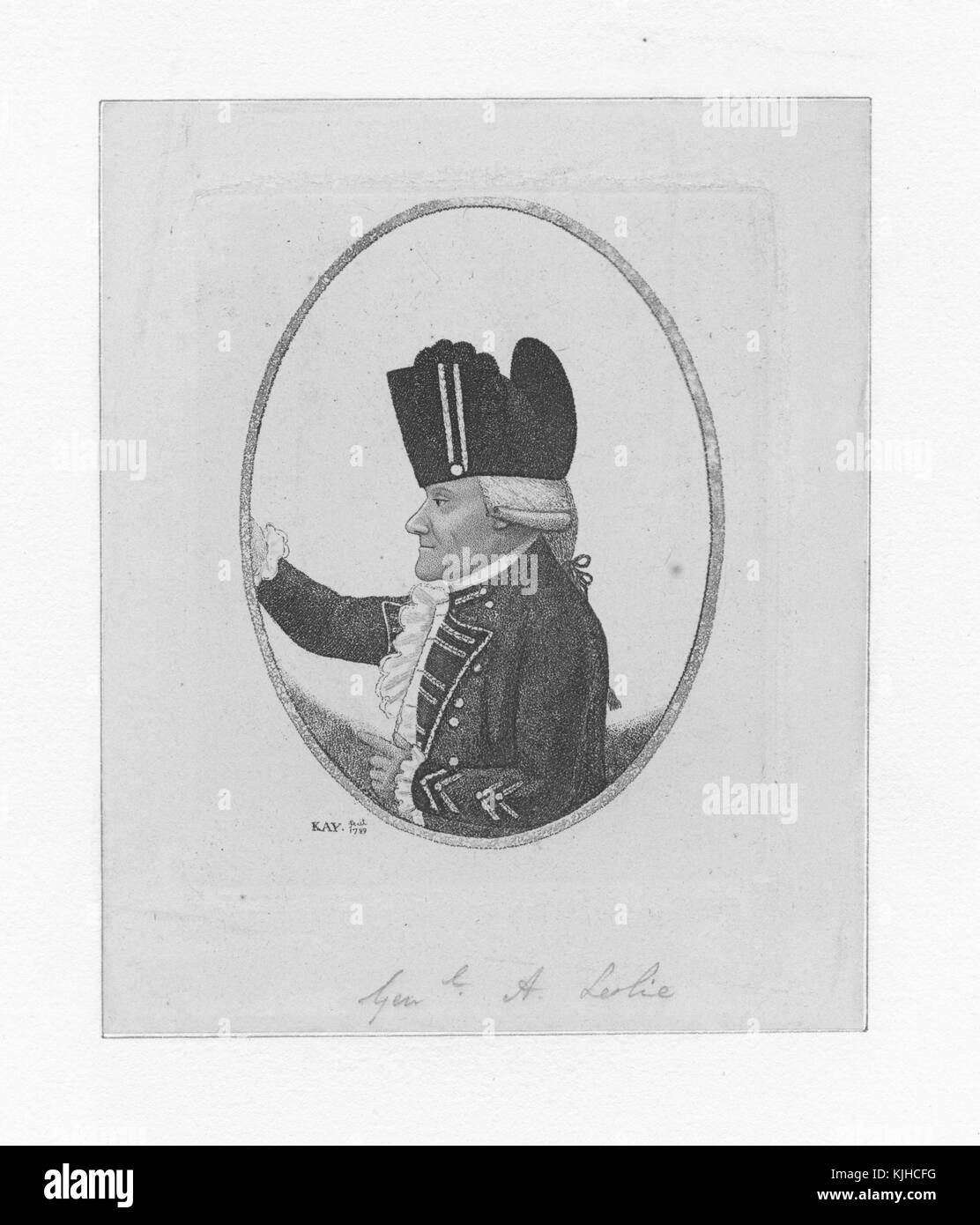 An etching from a portrait of Alexander Leslie, he was a major general ...