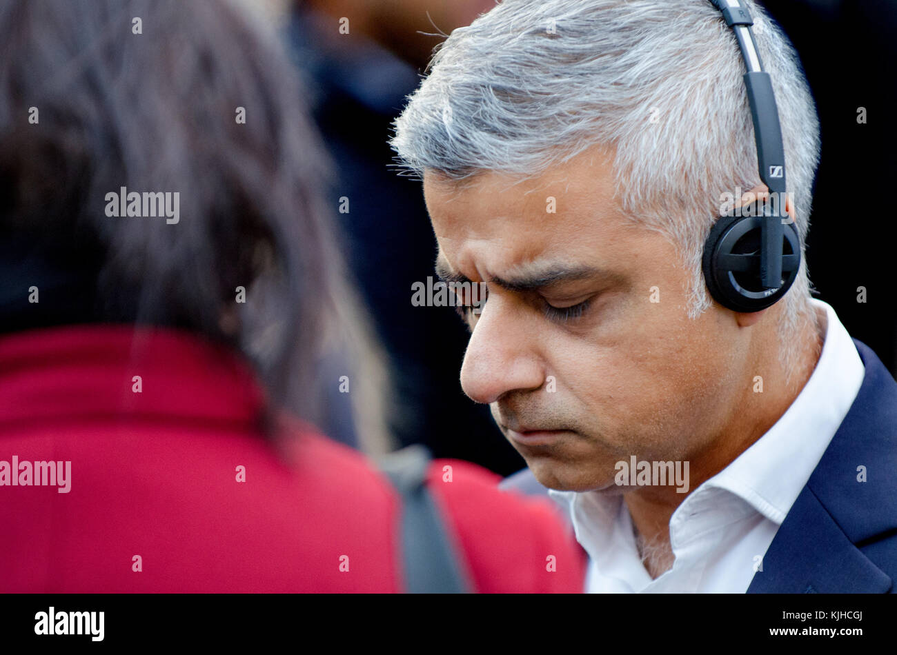Sadiq Khan (Mayor of London, former Labour MP) giving a radio ...