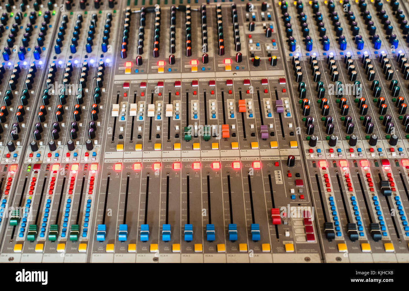 Music console background with buttons Stock Photo - Alamy