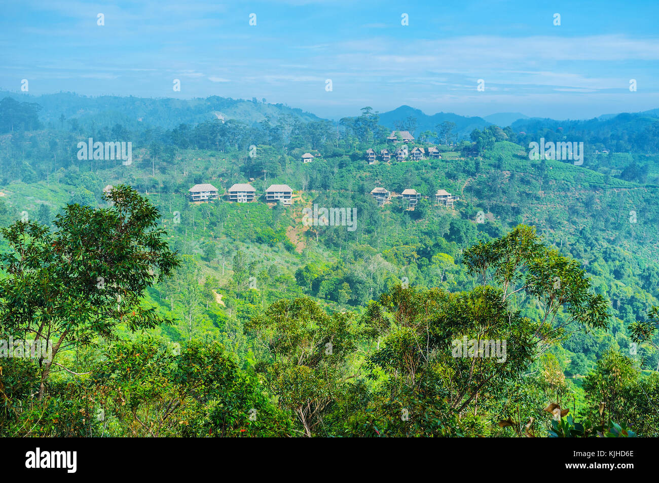 The mountain landscape of Ella resort, popular tourist destination with ...