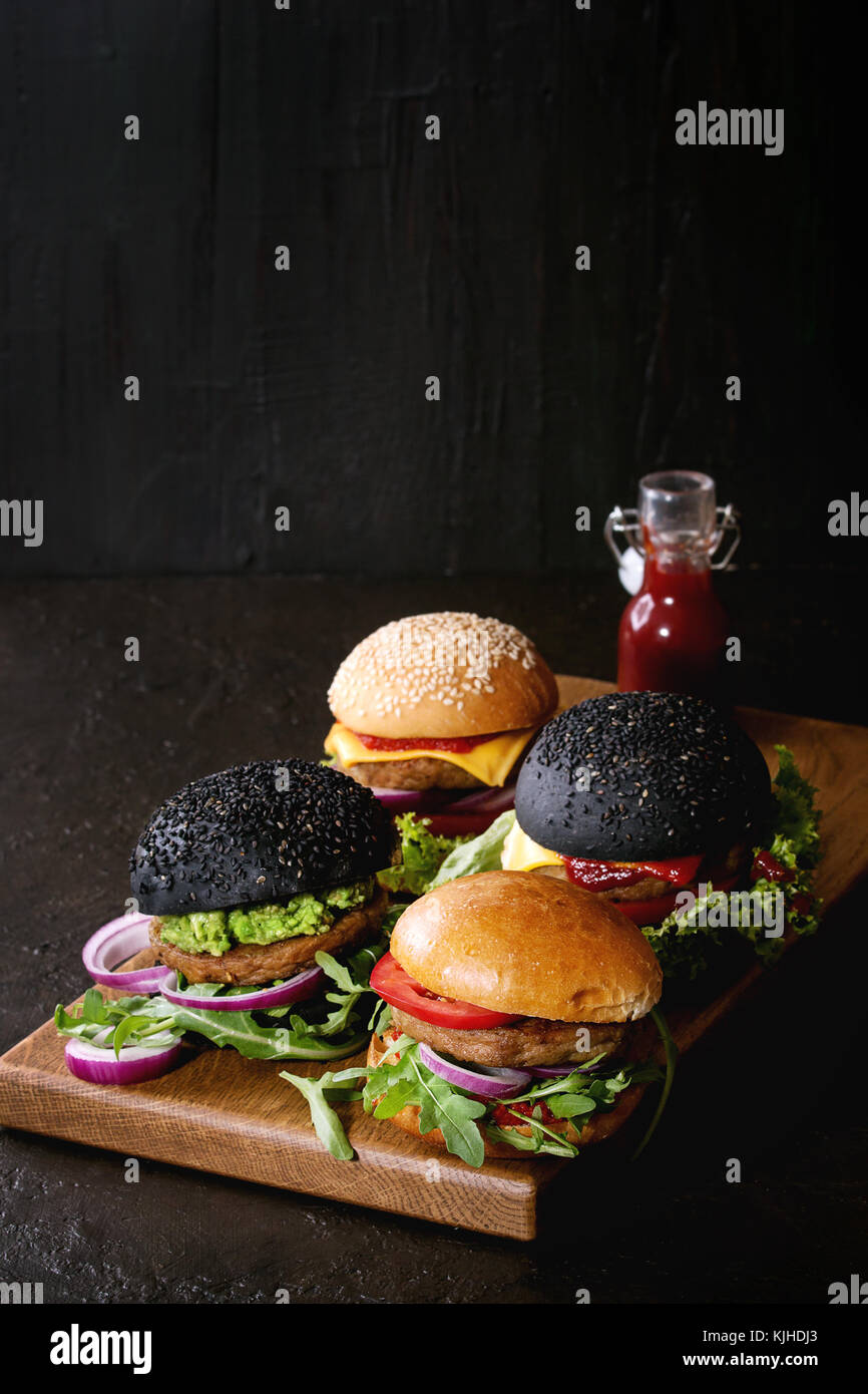 Variety of homemade burgers Stock Photo - Alamy