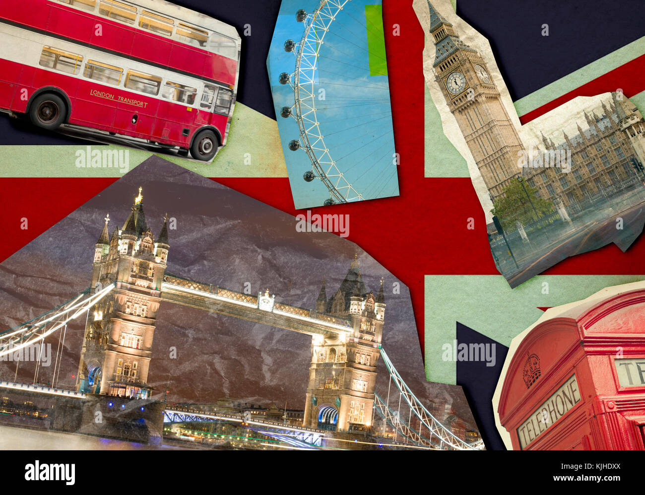 Collage of landmarks of london hi-res stock photography and images - Alamy