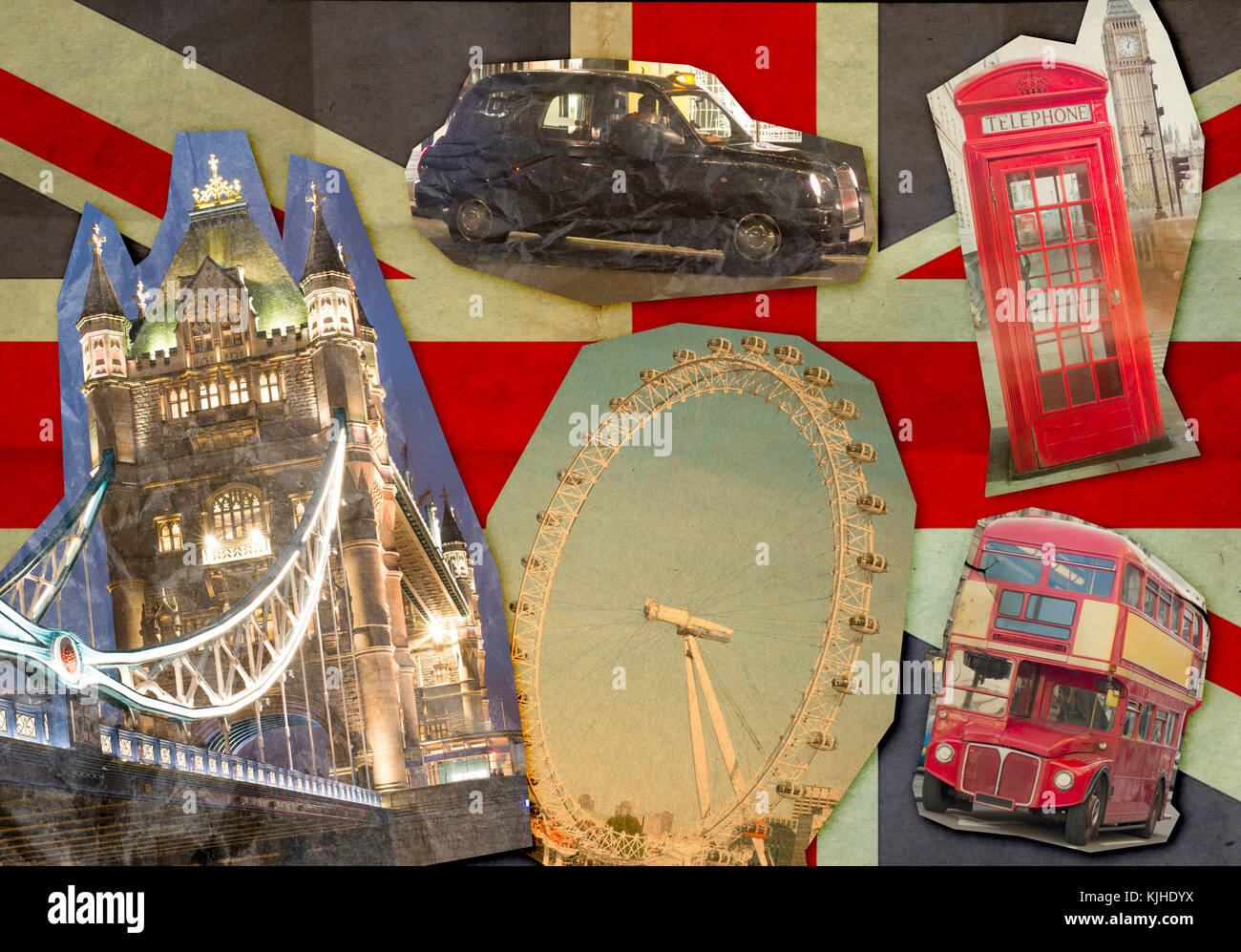 Collage of landmarks of london hi-res stock photography and images - Alamy