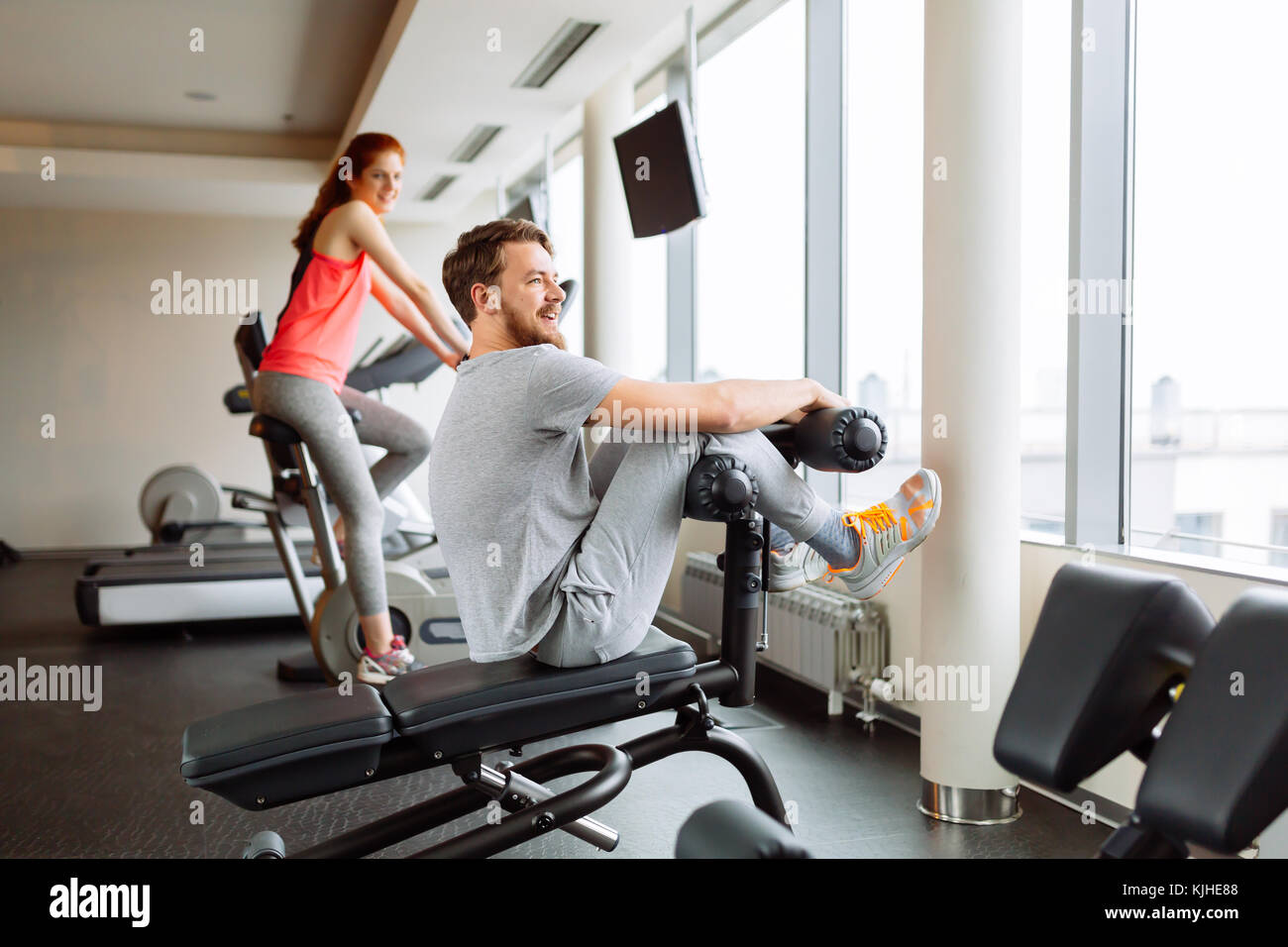People training in gym Stock Photo - Alamy
