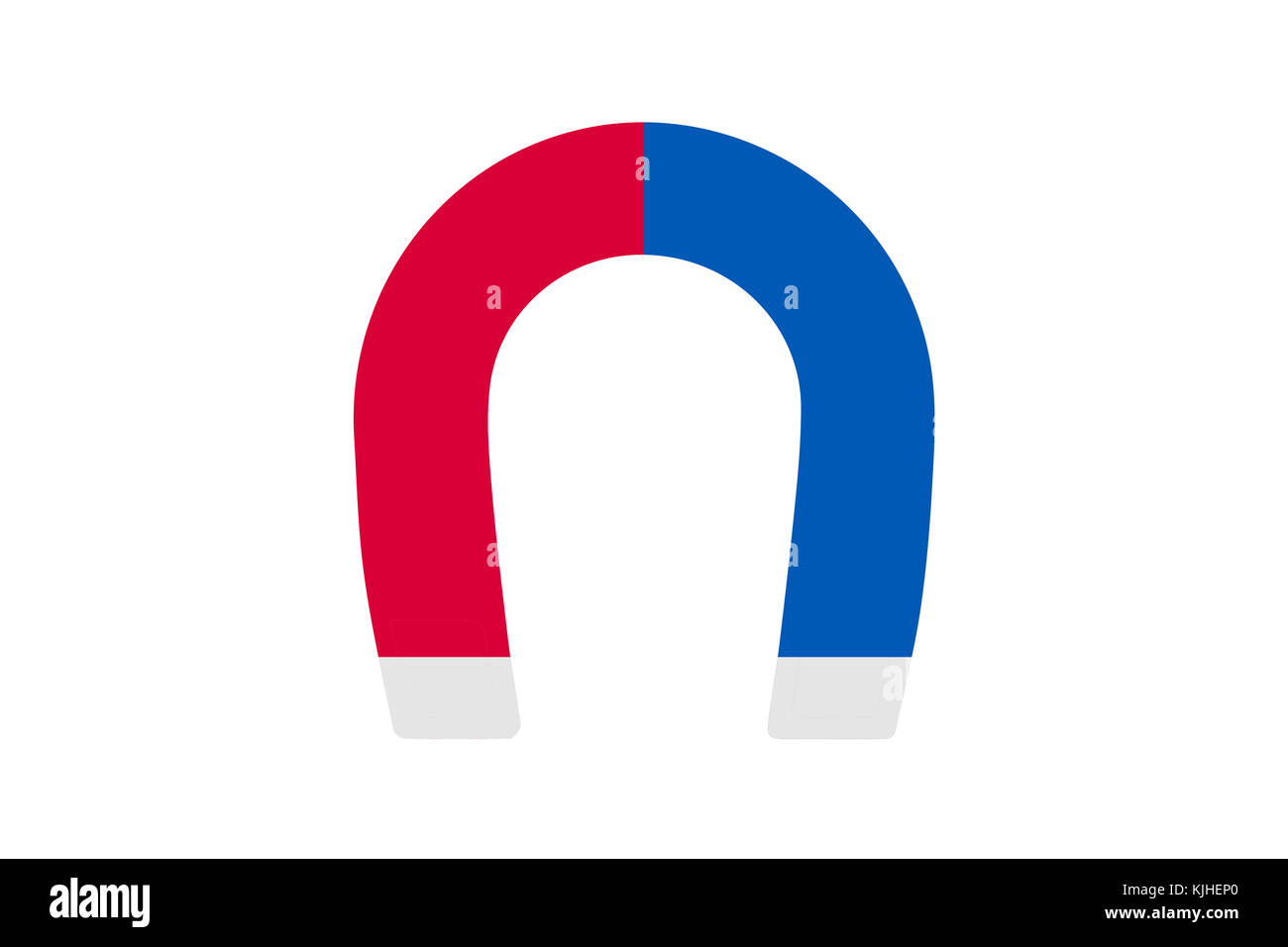Illustrative red and blue horseshoe magnet, isolated on white ...