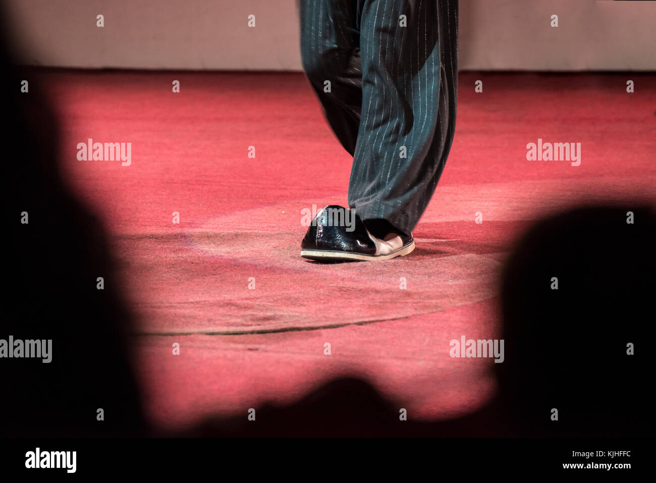 Clown walking on circus manege Stock Photo - Alamy