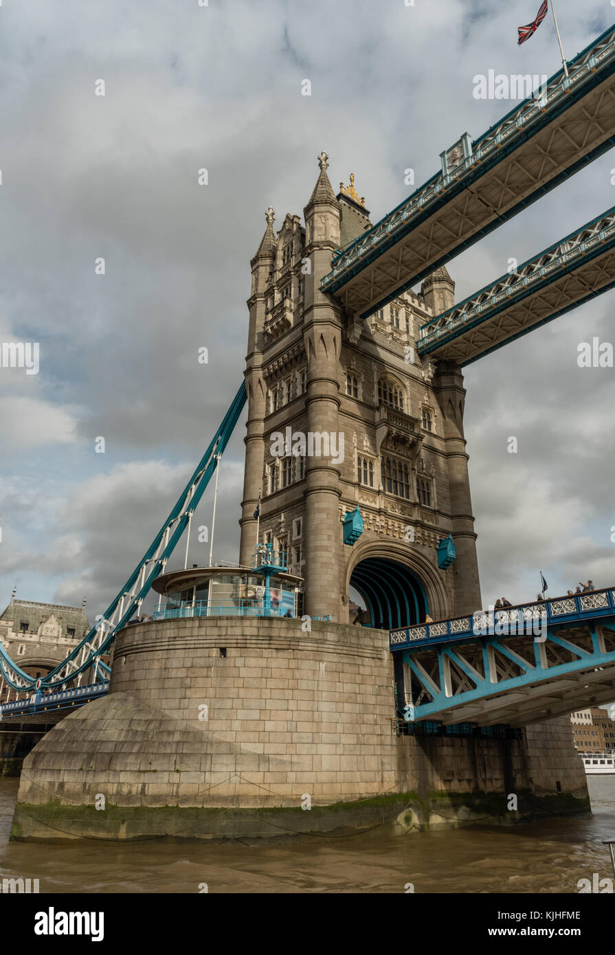 Tower Bridge in London viewed from the Thames river in late October ...