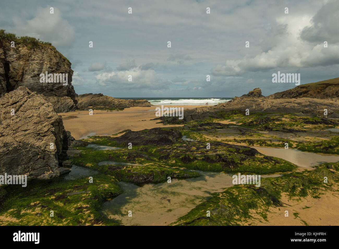 Trevone Bay beach near Padstow on the North Cornwall coast Stock Photo ...