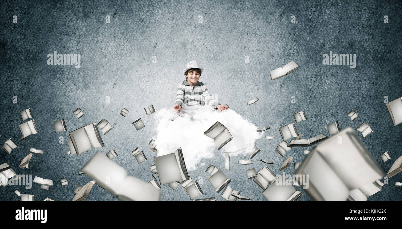 Little boy keeping mind conscious Stock Photo - Alamy