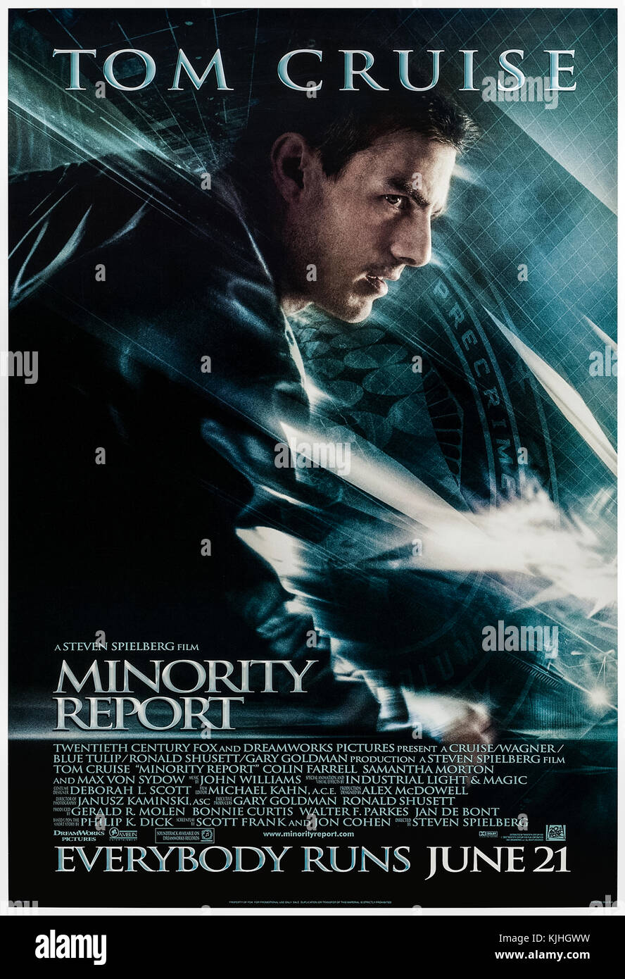 Minority Report (2002) directed by Steven Spielberg and starring Tom ...