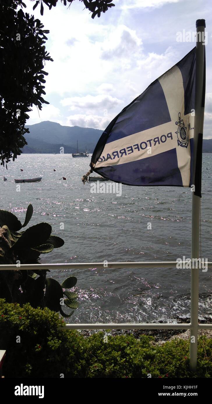 Portoferraio flag, Elba island, Italy Stock Photo - Alamy