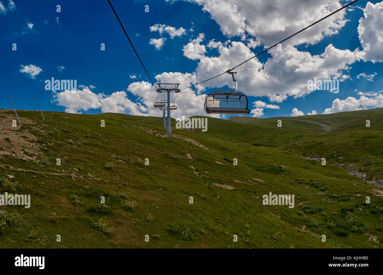 Newly-built modern Goderdzi Cable Car and Rural mountain landscapes of ...