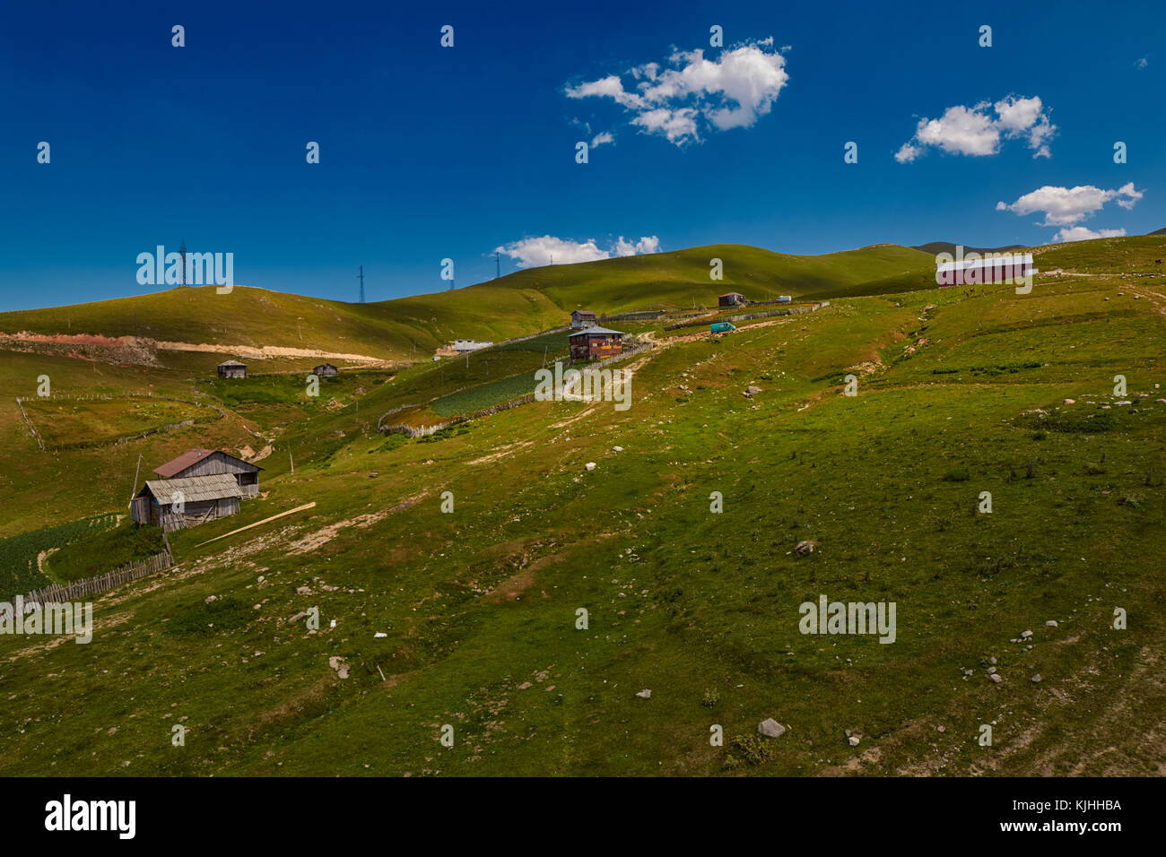 Rural mountain landscapes of Georgian Adjara region near Goderdzi ski ...