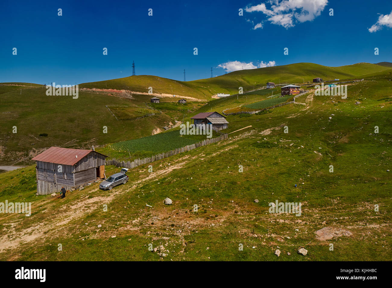 Rural mountain landscapes of Georgian Adjara region near Goderdzi ski ...