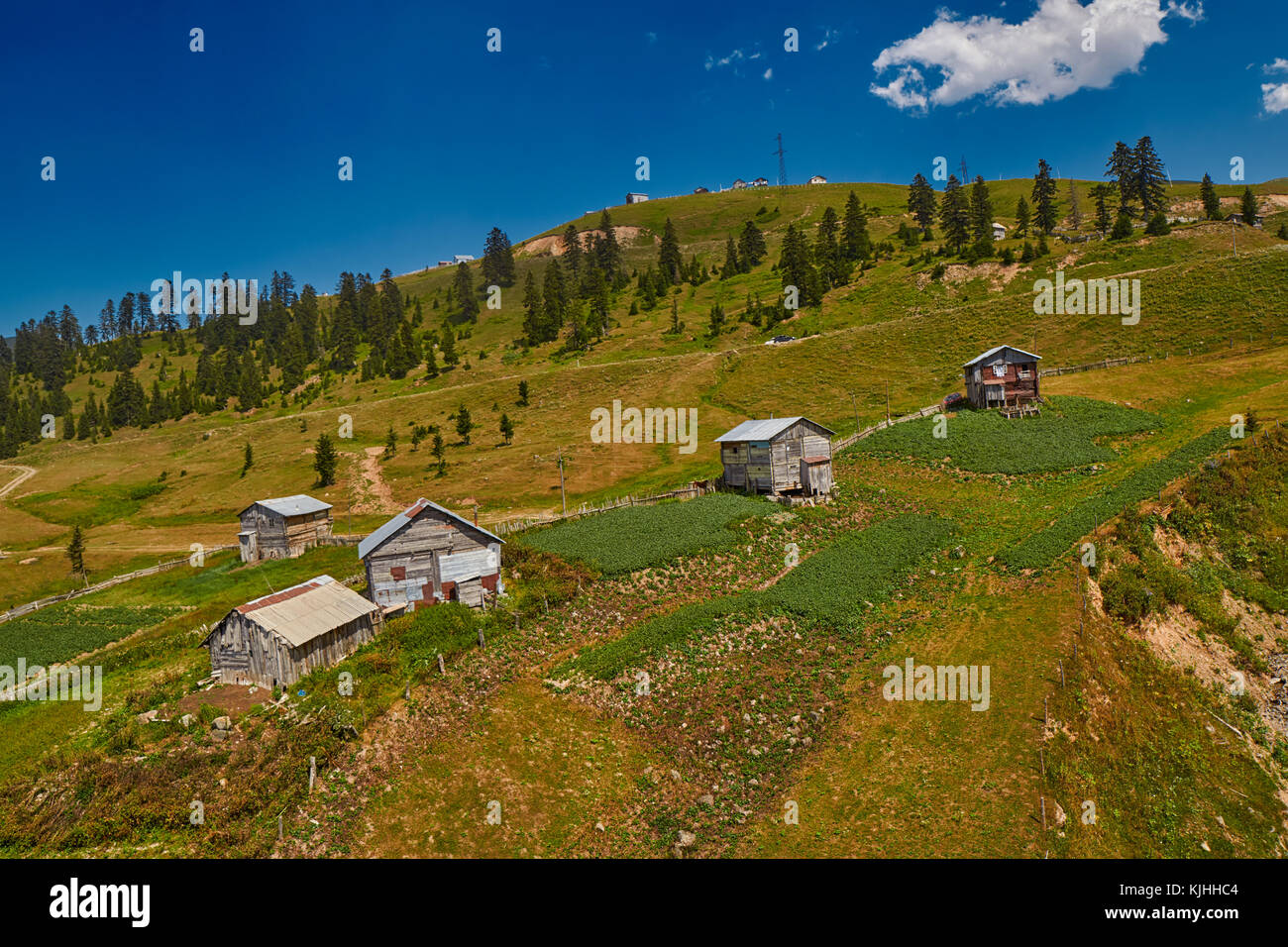 Rural mountain landscapes of Georgian Adjara region near Goderdzi ski ...