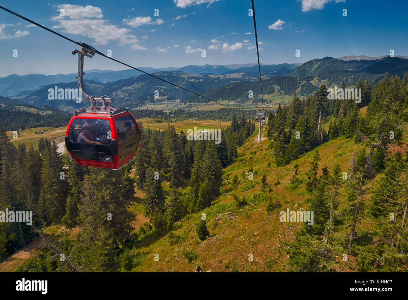 GODERDZI, GEORGIA - 08 AUGUST 2017: Newly-built modern Cable Car and ...