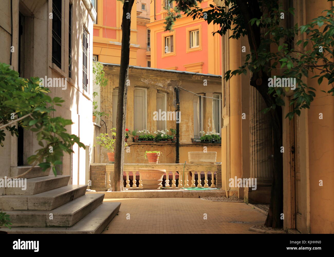 Rome, Italy, cozy court in the old city before sunset Stock Photo - Alamy