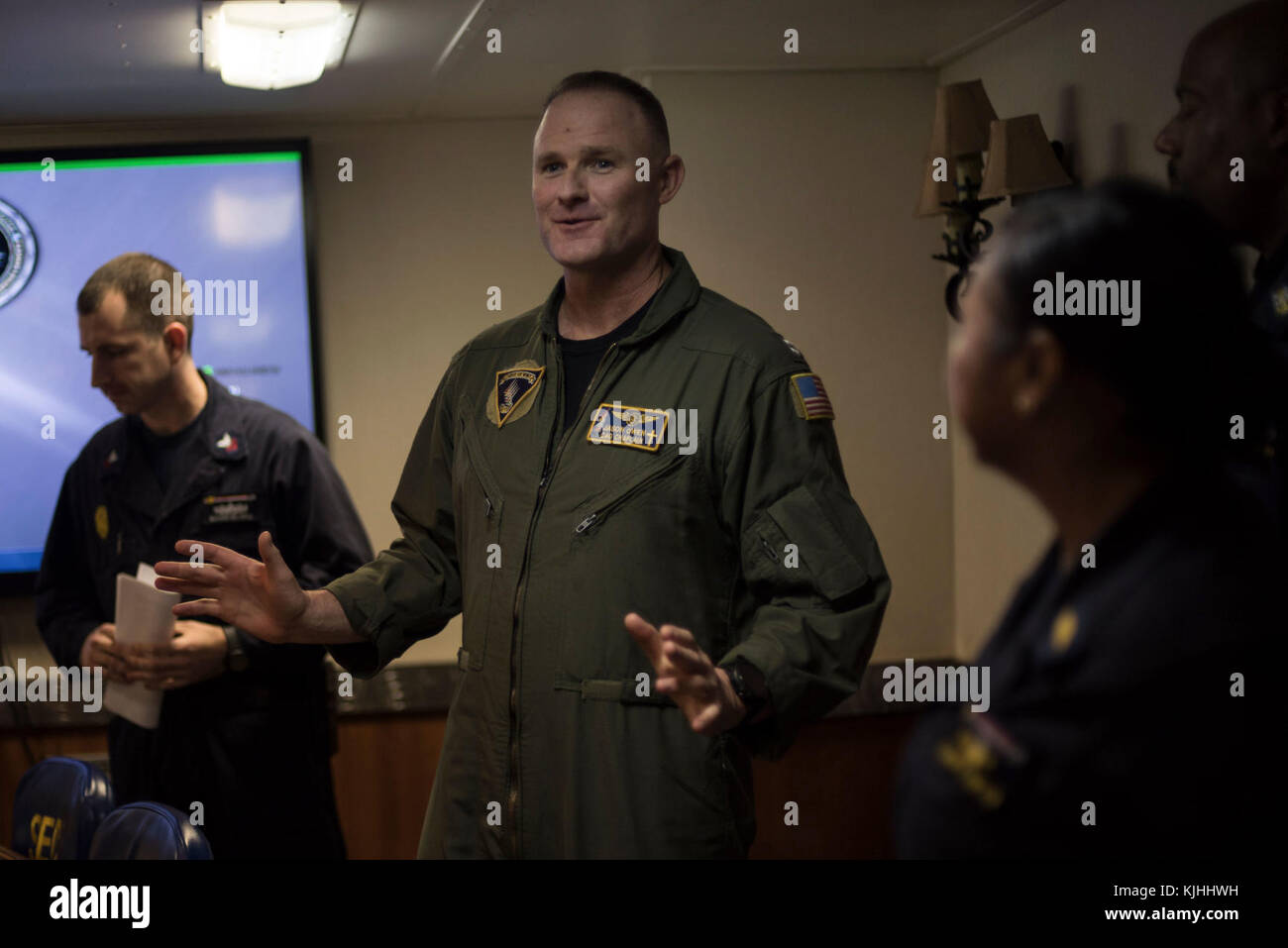 SEA OF JAPAN (Nov. 10, 2017) Lt. Jason Owen, a chaplain aboard the Navy ...