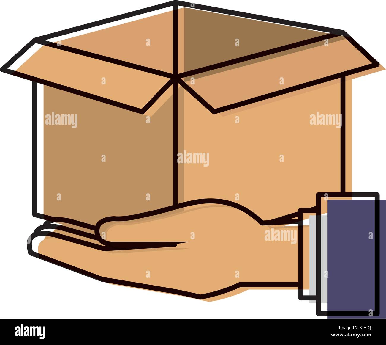 hands with carton box vector illustration design Stock Vector Image ...