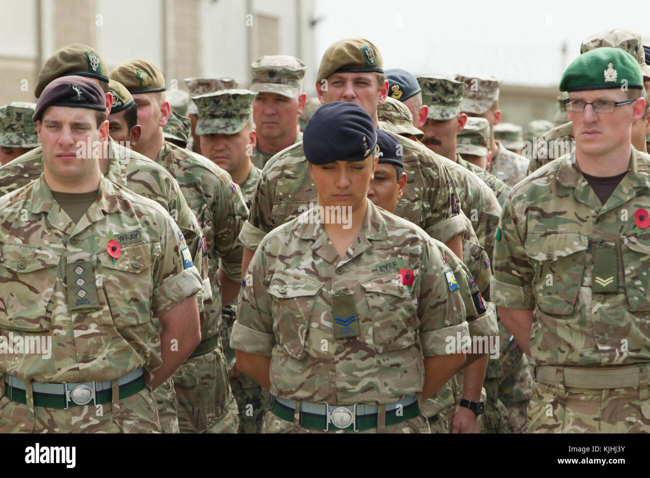 Members of the British military joined U.S. service members during a ...